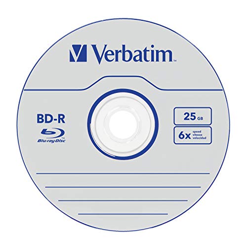 Verbatim BD-R Single Layer 6X Burning Speed Printable Surface Scratchguard Plus Pack of 5