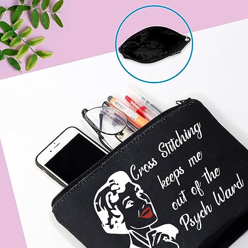GJTIM Needleworker Gift Sewing Lover Gift Sewing Project Bag Cross Stitch Project Bag Accessories Case for Cross Stitch Lovers (Cross Stitching Black)