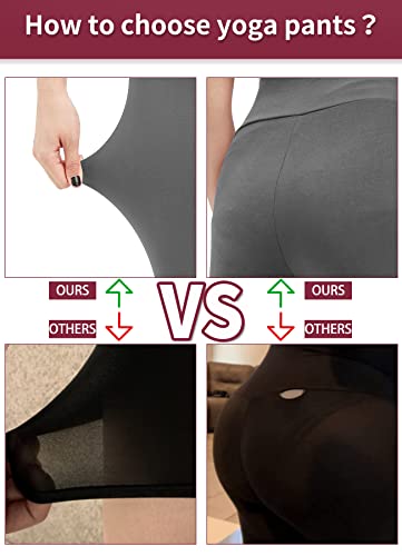 Burpada 3Pack High Waisted Yoga Pants for Women, Soft Tummy Control Stretch Athletic Running Workout Leggings Yoga Pants