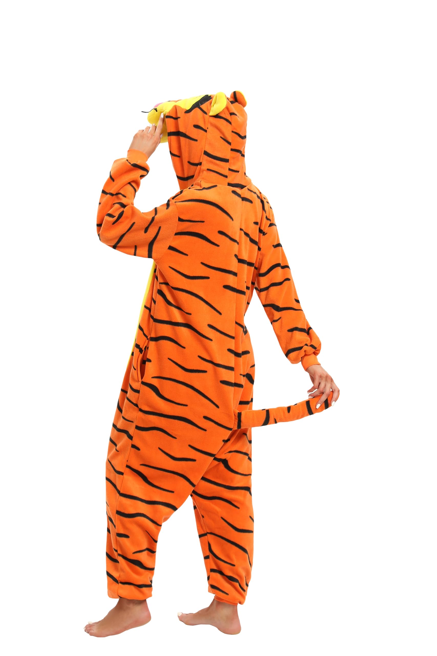 BGOKTA Halloween Animal Onesie Pajamas for Adults Stitch Costume Cosplay Homewear One Piece