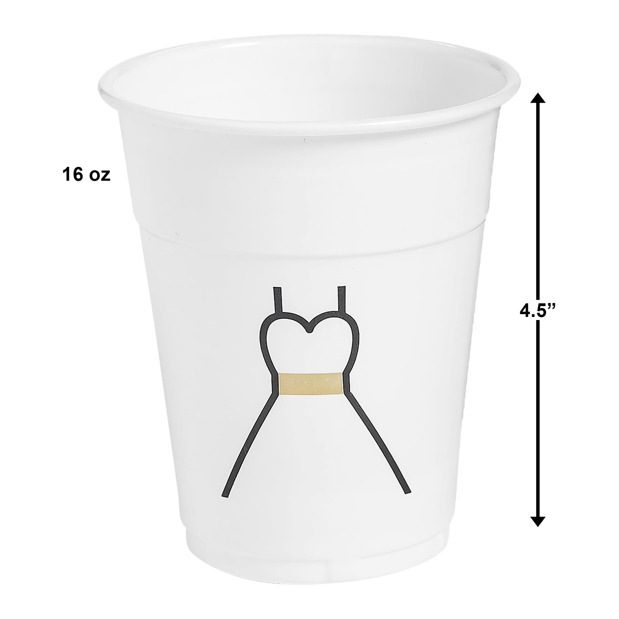 Fun Express BRIDE & GROOM PLASTIC CUPS 50PC - Party Supplies - 50 Pieces