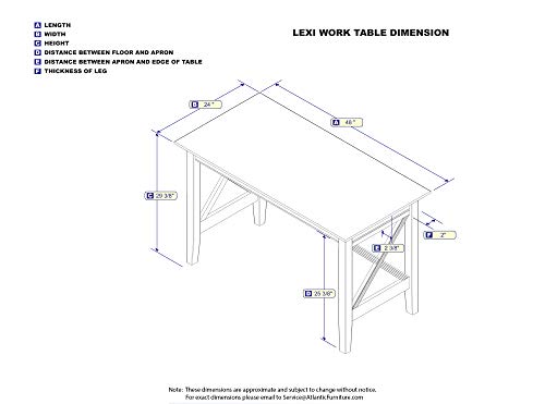 Lexi Multi-Purpose Desk, Writing Desk, Craft Table, Work Table, Computer Desk, 49 inch, Solid Wood, Brown