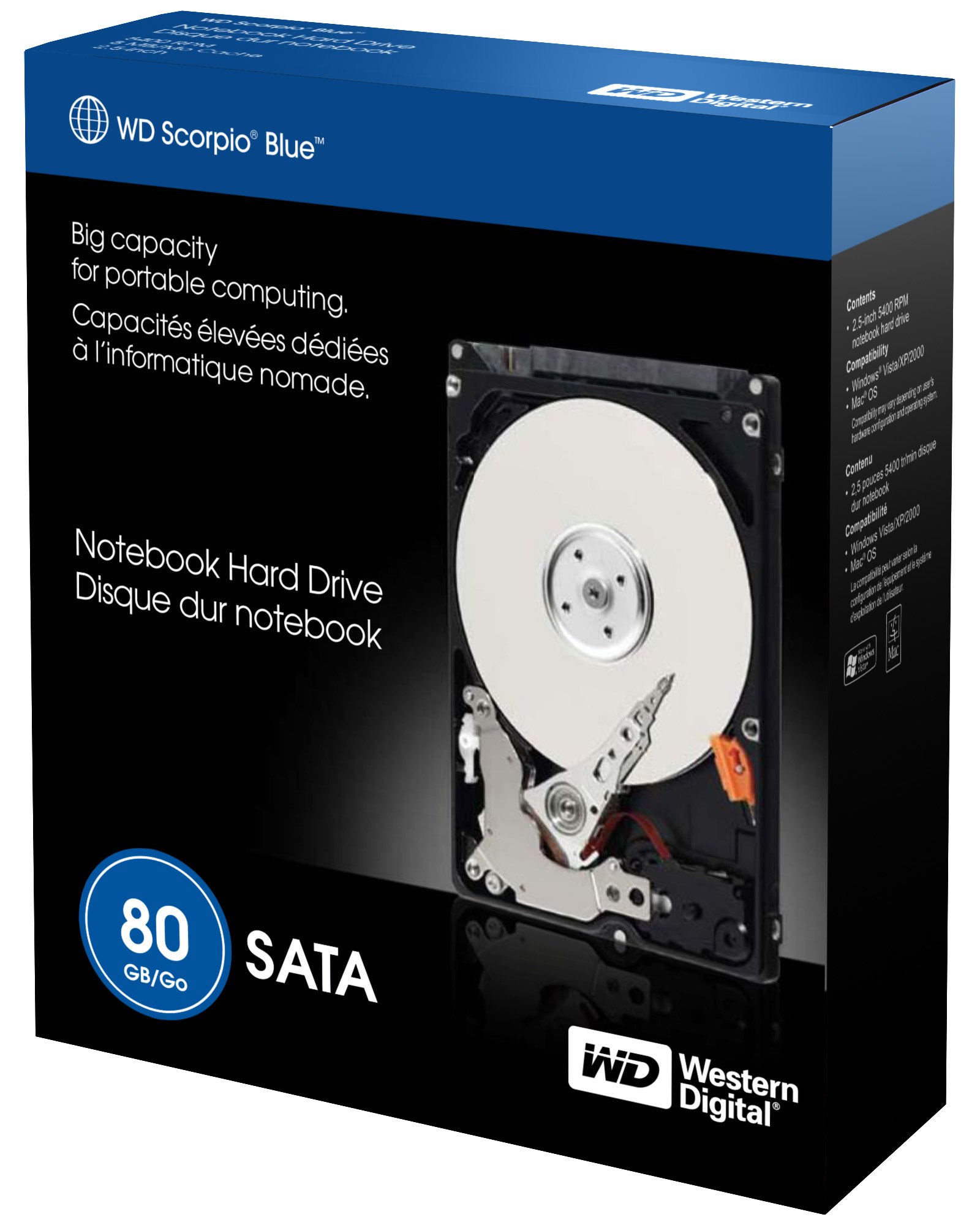 Western Digital 80 GB 5400rpm SATA 8MB 2.5-Inch Notebook Hard Drive WD800BEVT (Scorpio Blue)