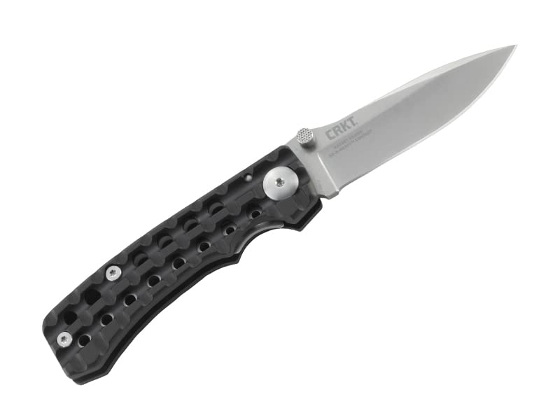 CRKT Ruger Go-N-Heavy Compact EDC Folding Knife with Sheath: Heavy Duty Outdoor, Everyday Carry, Plain Edge Blade, Thumb Stud, Liner Lock, Aluminum Handle, Nylon Sheath R1803