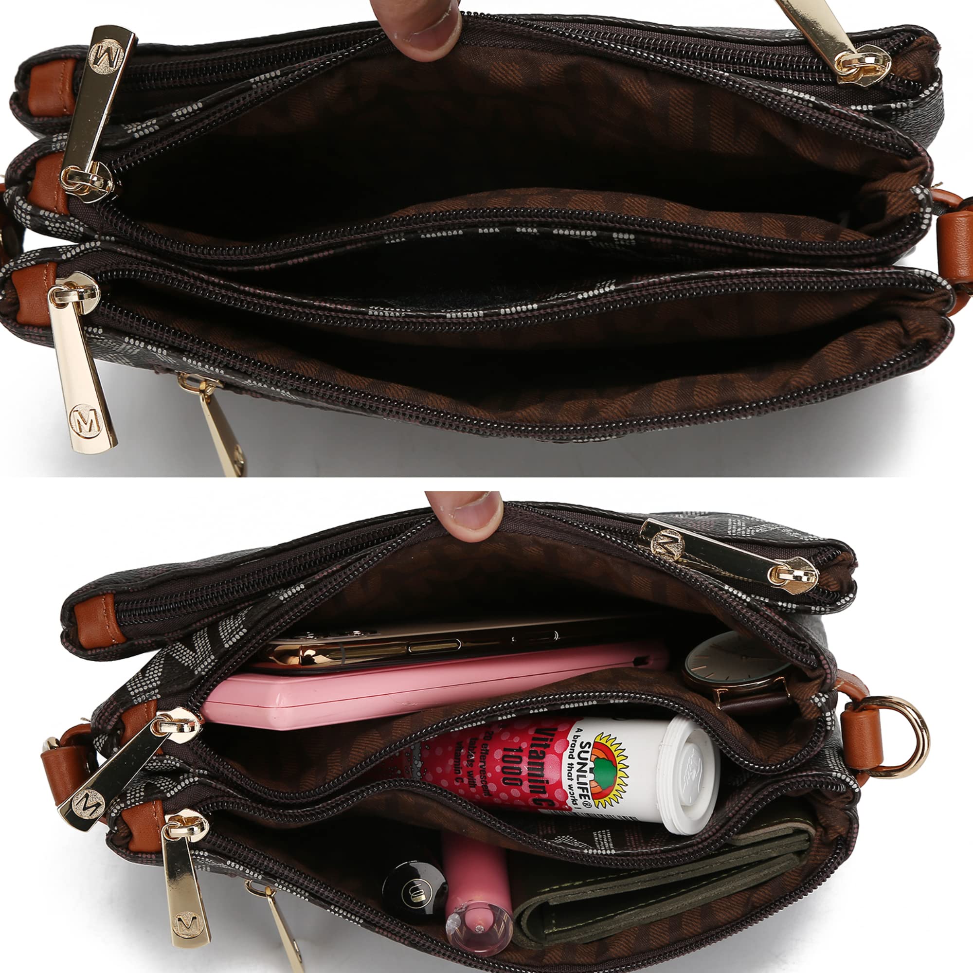 MKF Collection Crossbody Bag for Women Wristlet Strap, Vegan Leather Shoulder Bag Handbag Purse by Mia K