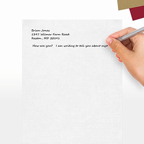 LUXPaper 8.5" x 11" Cardstock | Letter Size | White Linen | 100lb. Cover (183lb. Text) | 50 Qty