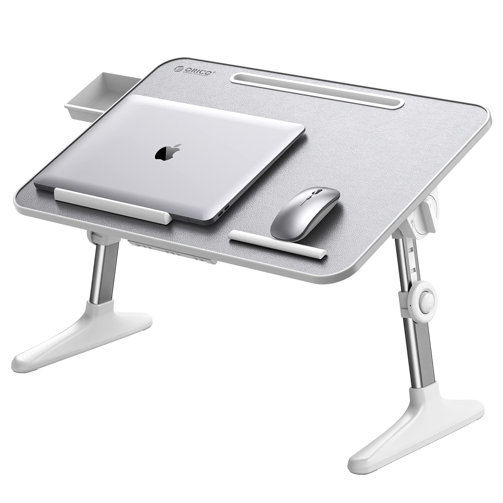 Bed Desk for Laptop, ORICO Foldable Laptop Stand Adjustable Laptop Desk with Storage Drawer for Eating, Working, Writing, Gaming, Drawing