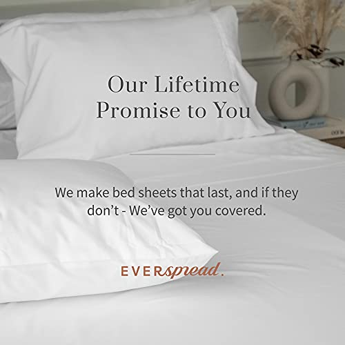 Everspread Bed Linen Set, (4 Piece Sheet Set), Full Size, White. Ultra-Soft & Breathable. Luxury Bedding. Deep Pockets - Fits Mattresses up to 16 inches. Wrinkle & Fade Resistant