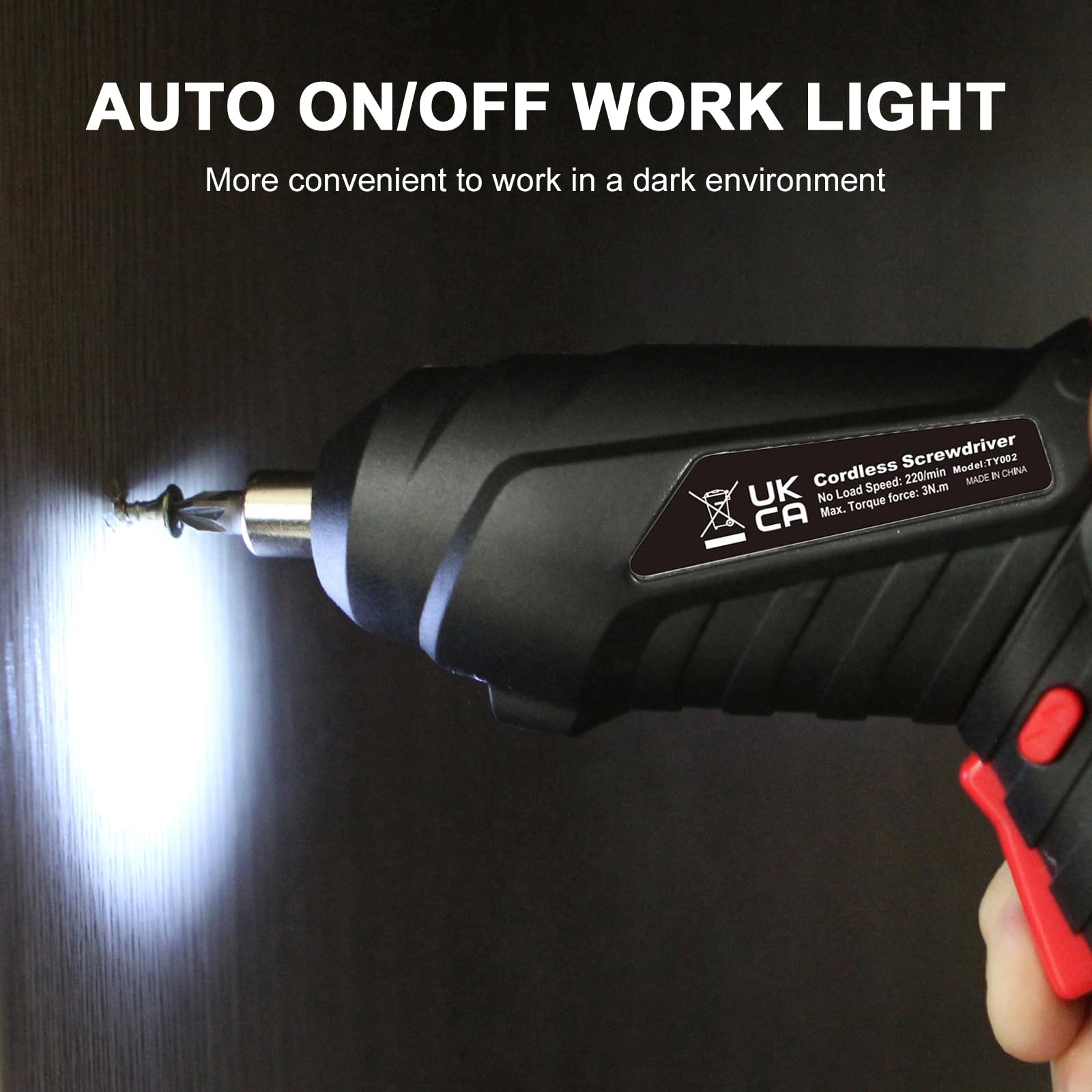 Cordless Electric Screwdriver, 3.6V Rechargeable Power Screwdriver with 47 pcs Accessories, usb charging, 3Nm Screw Gun, mini Carrying screwdriver set with LED Light for Father's Day Gift