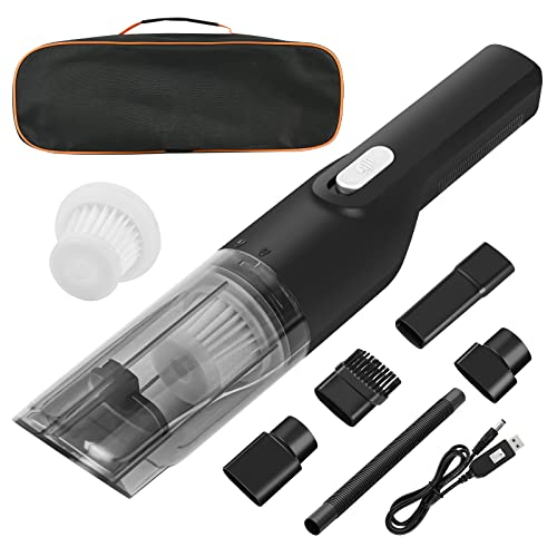 EZZARO Handheld Vacuum Cordless,Black Car Vacuum Cleaner,Wet Dry Hand Held Vacuum Cordless for Clean Desktop, Car Interior, Sofa, Corner and Other Crevices.(9000 PA)