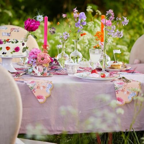 Floral Afternoon Tea Party Decorations for 16 Guests Disposable Tableware Set Pretty Paper Plates Napkins, Teacups, Bunting Tablecloth for Birthday, Mother's Day, Baby Shower, Made by Talking Tables