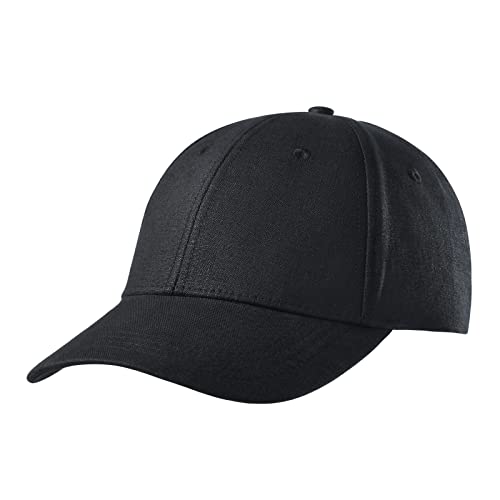 BOTVELA Linen Baseball Cap for Men Breathable Summer Dad Hat Adjustable Structured Outdoor Sports Cap (Black)