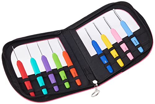 Knit Pro Crochet Needle Kit 09 Units - Waves - 30922 - Knitpro, Pink, 3.5 to 6.00, Single Waves (KP30922)