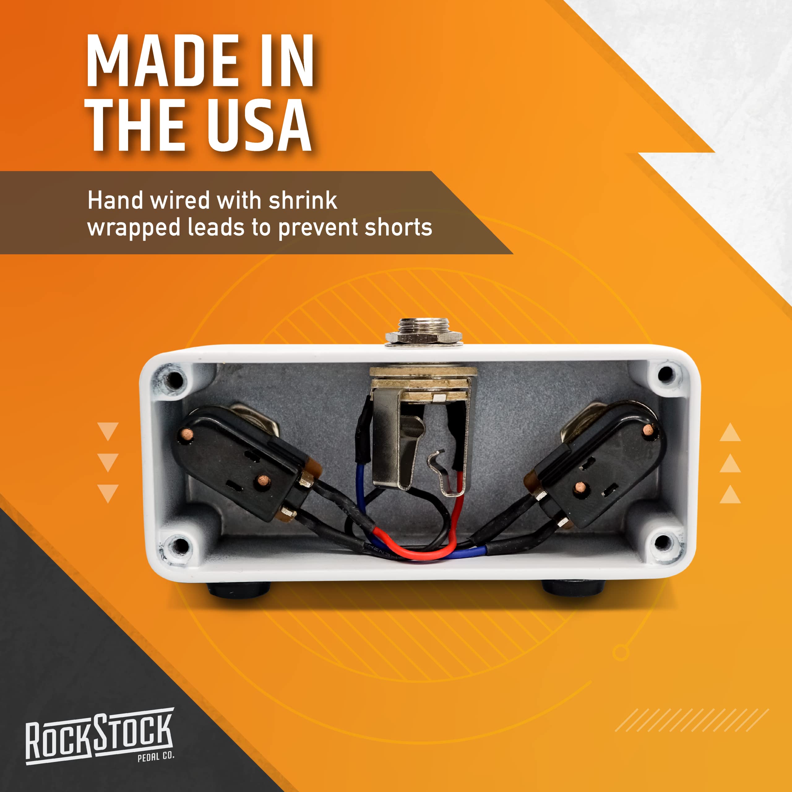 Rock Stock Dual Foot Switch Pedal - Versatile TRS Auxiliary Guitar Pedal - Expand Your Multi Effects Processor - Hand Wired and Built for the Road (Arctic White)