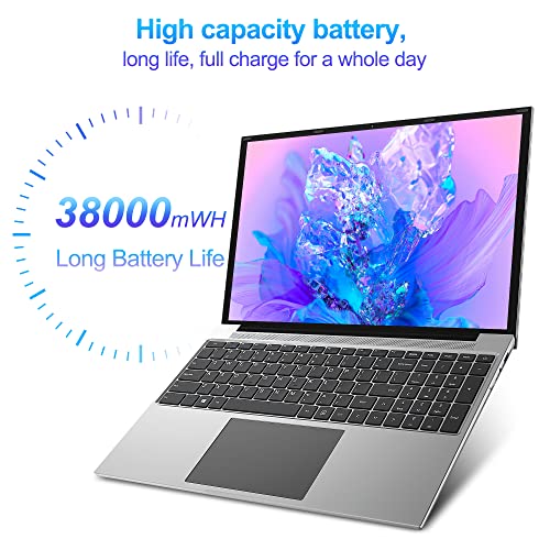 jumper Laptop, Quad-Core Intel Celeron CPU, 4GB RAM 128GB EMMC, 16β FHD IPS 1920x1200 Screen, Windows 11 Laptop Computer with Office 1-Year Subscription, 4 Speakers, 2.4/5G WiFi, Expandable 1TB SSD.