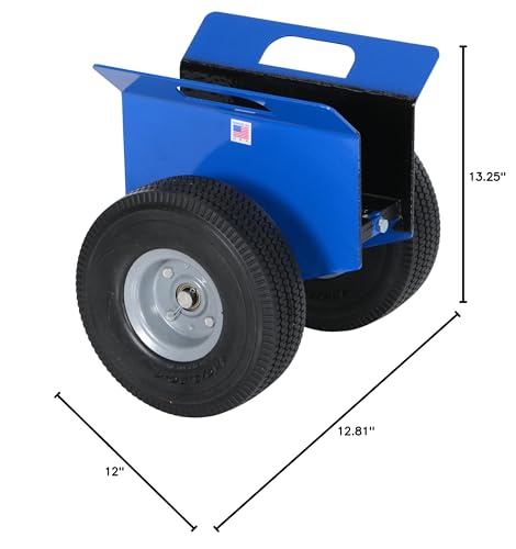 Vestil PLDL-HD-4 Steel Plate and Slab Dolly with Foam Wheels, 500 lbs Load Capacity, 14-1/4" Height, 12" Length x 13-5/8" Width