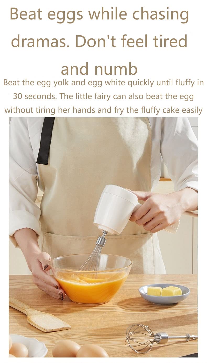 cordless hand mixer,hand mixer, egg beater(Last three pieces)Suitable for kitchen baking and cooking,rotary automatic egg beater, let you mix easily without feeling tired (pink)