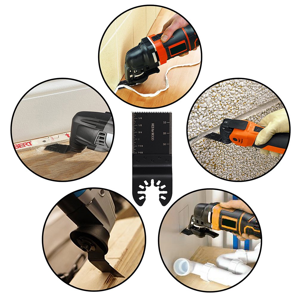 HIFROM 10PCS Mixed Metal/Wood Oscillating Multitool Quick Release Saw Blades Compatible with Fein Multimaster Porter Cable Bosch Dremel Craftsman Multi Tool
