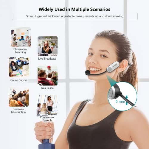 Bietrun UHF Wireless Microphone Headset, 165ft Range, Working Time 6H, 1/4''Plug, Wireless Headset Mic &Handheld Mic 2 in 1, for Karaoke Speaker, Amplifier, Mic Speakers, PA System, Teaching, Fitness