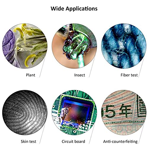 CZDYUF Professional Handheld USB Digital Microscope 500X 2MP Electronic Endoscope Adjustable 8 LED Magnifier Camera with Stand (Color : D, Size : 500X)