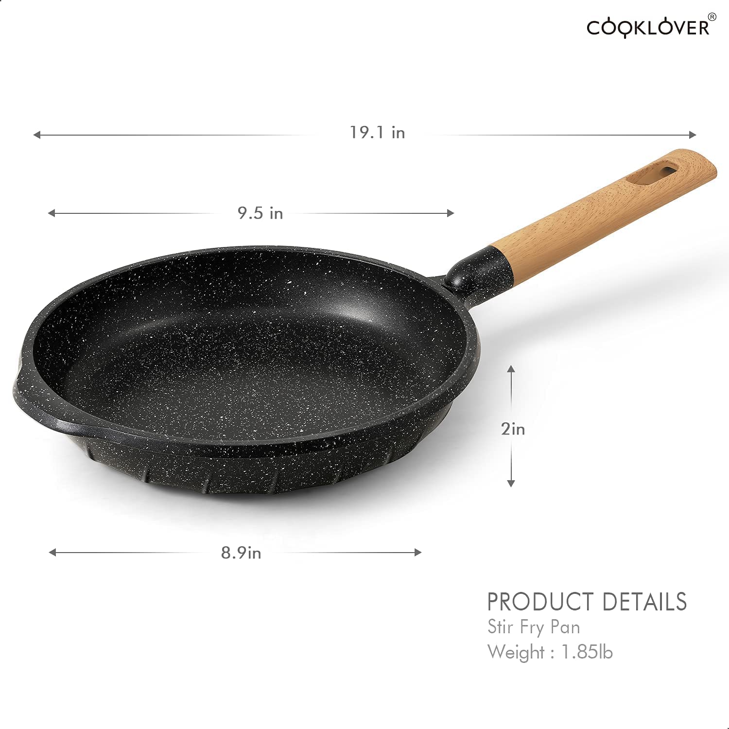 COOKLOVER Nonstick Frying Pan 100% PFOA Free Cookware Induction Skillet Fry Pan Set Pack -3-7.9 Inch & 9.5 Inch &11 Inch Black