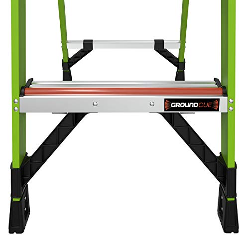 Little Giant Ladders, MightyLite, M4, 4 ft Stepladder, Ground Cue, Fiberglass, Type IAA, 375 lbs weight rating, Green, (15384-001)