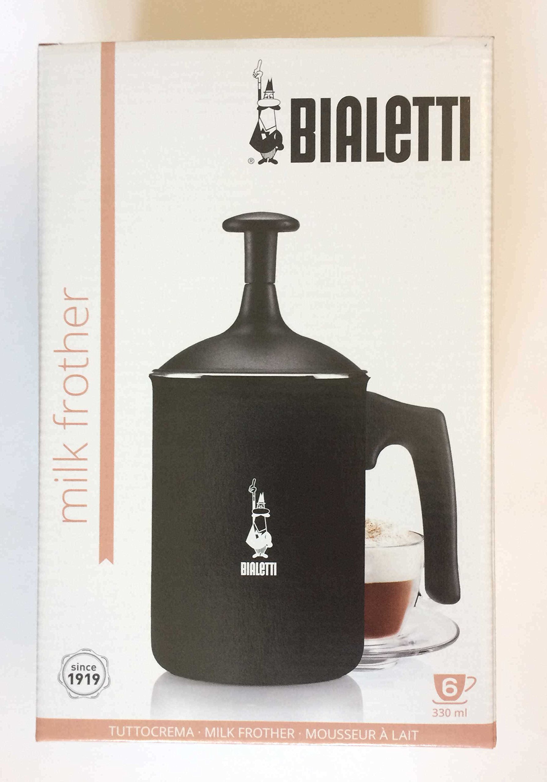Bialetti 00AGR395 Tutto Crema Milk Frother, (6 Cup), 23 oz (1 L), Black