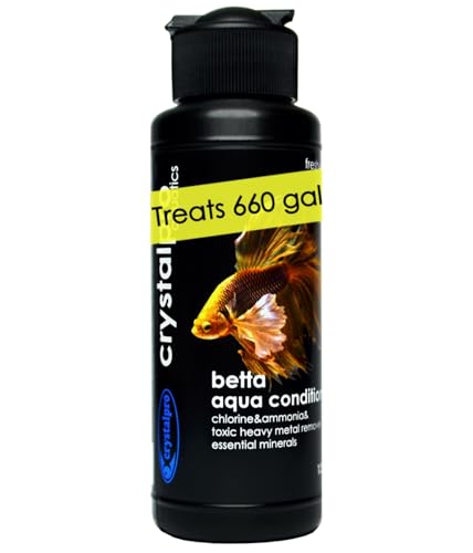 Crystalpro Betta Water Conditioner 4.22 Oz - Treats 660 Gallons - Additional Minerals Neutralizes Chlorine Concentrated Aquarium Water Conditioner for Betta Fish Tank Ideal for Betta Fish Care