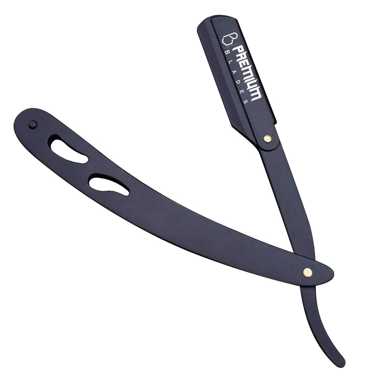 Black Petal Handle Barber Razor, Razor for men, Professional Changeable Half Blade Straight Edge Razor for men/women by "Premium Blades"
