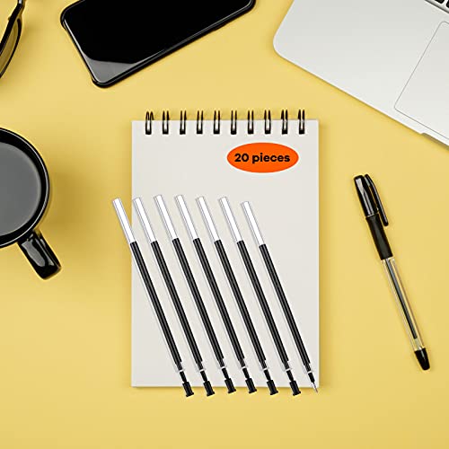 M&G Gel Ink Refill, Extra Fine Needle Tip 0.5mm Black Ink Refills for Liquid Gel Pens, Universal Size Refill- Pack of 20 with Pen Bag (AGR640C3)