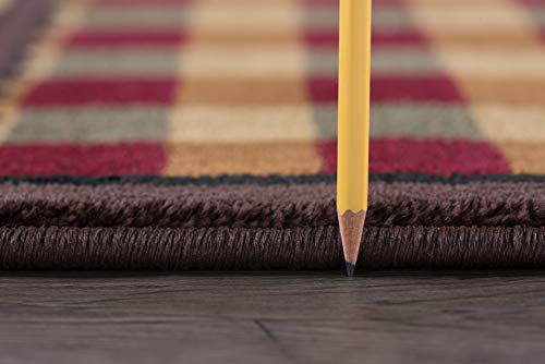 Homespun Cabin Multi-Color Large Area Rugs 9x12 for Living Room & Bedroom - Cabin, Lodge and Farmhouse Style Rustic Indoor Carpet