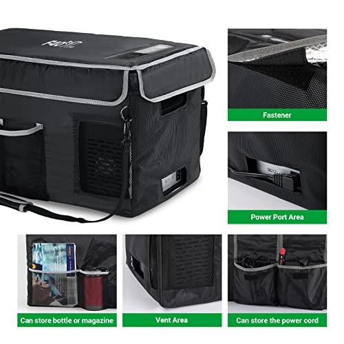 F40C4TMP 30 Quart Insulated Protective Cover for Portable Refrigerator, 28L Durable Fridge Bag, Portable Freezer Cover 30QT Fridge (Refrigerator NOT Included)