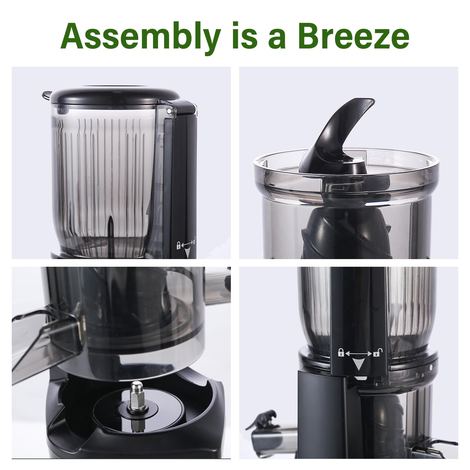 Cold Press Juicer,Slow Masticating Juicer,4.2-inch Large Bore Feed Chute, Juicer Machines Vegetable and Fruit,Easy to Clean, High Juice Yield,250W (black)