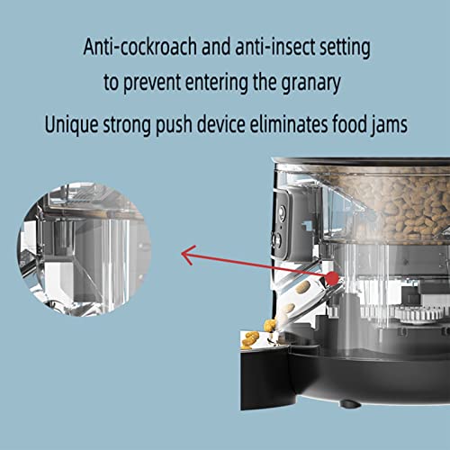Mcacetine Automatic Cat Feeders, Auto 4L Timed Cat Dog Feeder Pet Dry Food Dispenser Smart cat Dog Feeder with Stainless Steel Bowl for Small Medium Pets