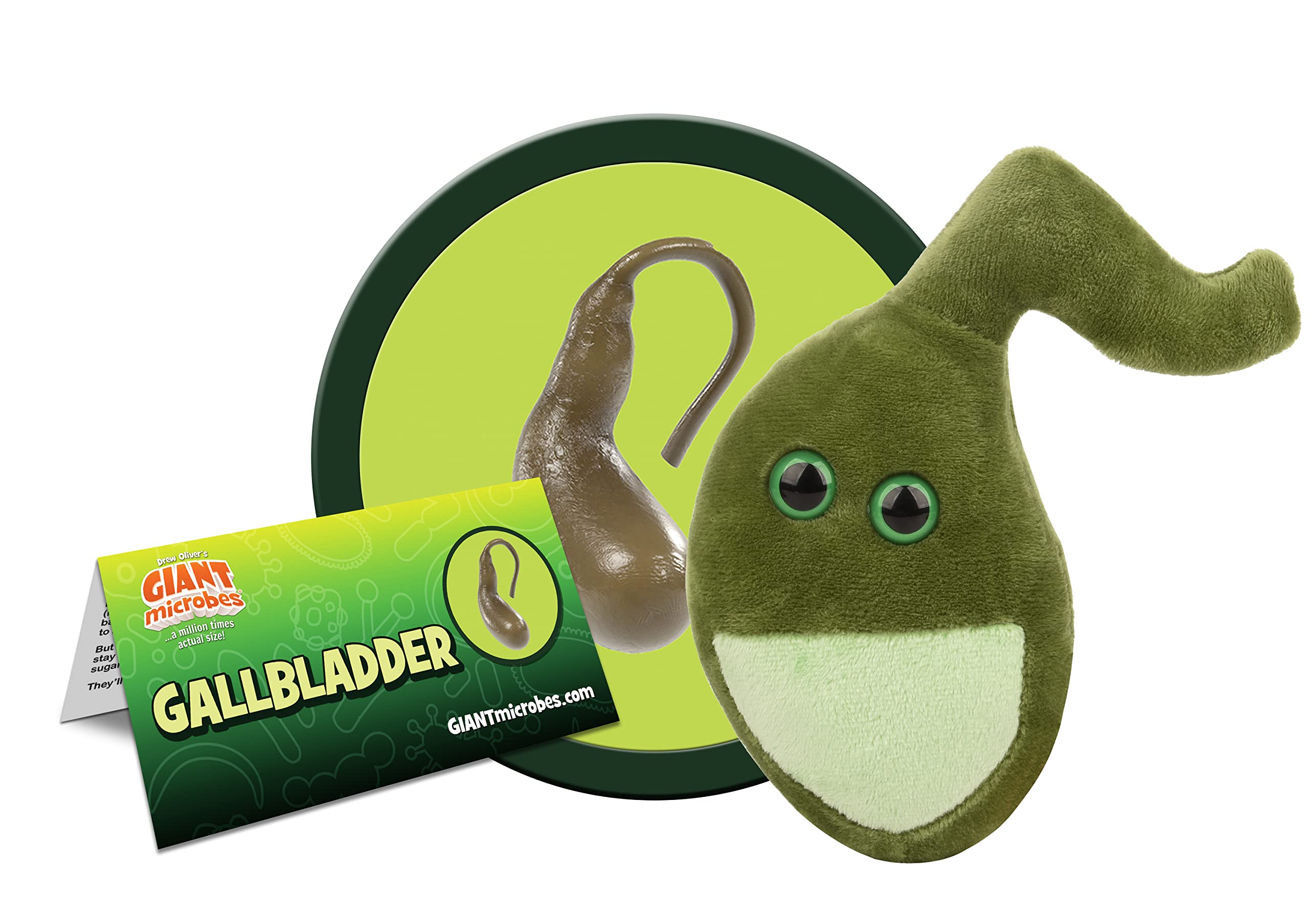 GIANTmicrobes Gallbladder Plush, Gallbladder Stuffed Animal, Gallbladder Surgery Gifts, Gallbladder Plush Toy, Gallbladder Removal Gift, Gastroenterology Gifts, Gastroenterologist Gifts, Get Well Gift