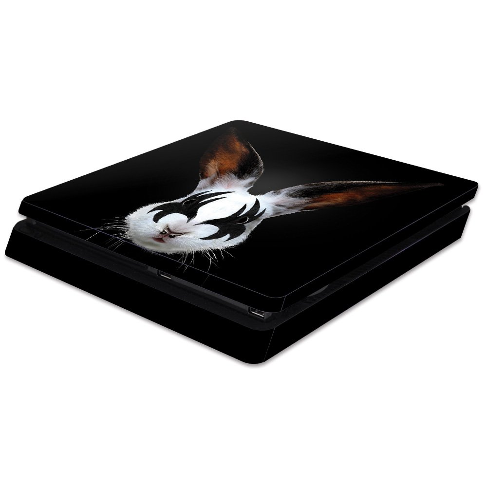 MightySkins Skin Compatible with Sony PS4 Slim Console - Rock N Roll Bunny | Protective, Durable, and Unique Vinyl Decal wrap Cover | Easy to Apply, Remove, and Change Styles | Made in The USA