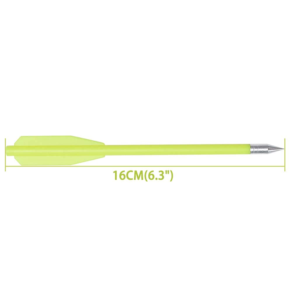Bow and arrow college Mini Crossbow Bolts Miniature Crossbows Arrows Yellow Plastic Body with Sharp Metal Point Tip(Pack of 12)
