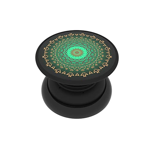 FAB POPS Magnetic Phone Grip with Collapsible AIRPOP Technology and built in Magnets Made in the USA Green Mandala
