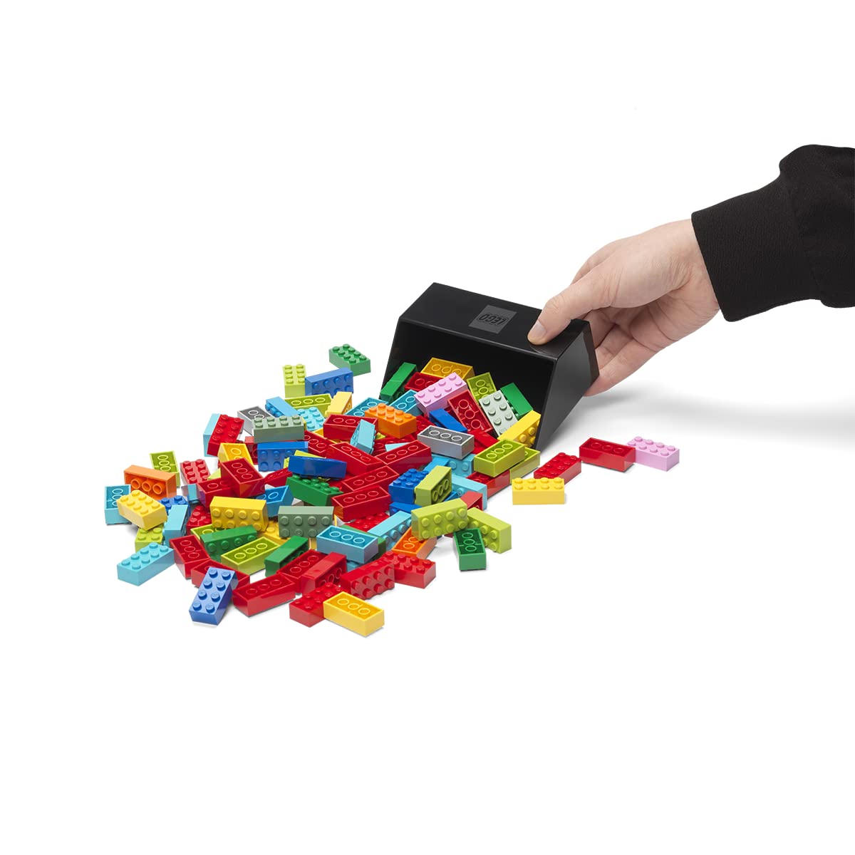 Room Copenhagen LEGO Brick Scooper Set - Easy Clean Up for Building Blocks and Other Toys - 1 Large Dark Stone Gray Scoop 7.63 x 5.19in and 1 Small Black Scoop 5.07 x 3.46in - Includes Brick Separator