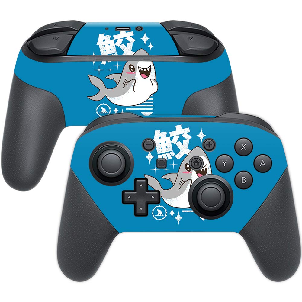 MightySkins Skin Compatible with Nintendo Switch Pro Controller - Shark Kawaii | Protective, Durable, and Unique Vinyl Decal wrap Cover | Easy to Apply, Remove, and Change Styles | Made in The USA