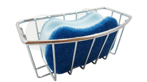 Neat-O Deluxe Chrome-Plated Steel Large Suction Cups Kitchen Sink Sponge Storage Organizer Holder