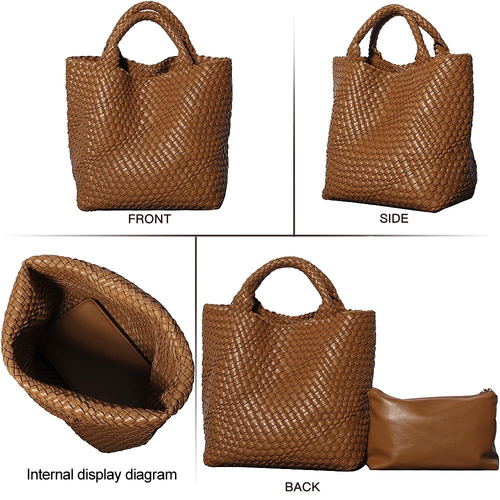 BZXHVSHA Women's Tote Bag Large Capacity Handbags And Purse For Ladies (Brown)