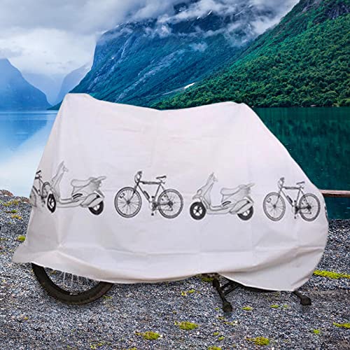 B Baosity Road Bike Cover Waterproof Rustproof Windproof Raincoat for Outdoor Storage Motorcycle, White