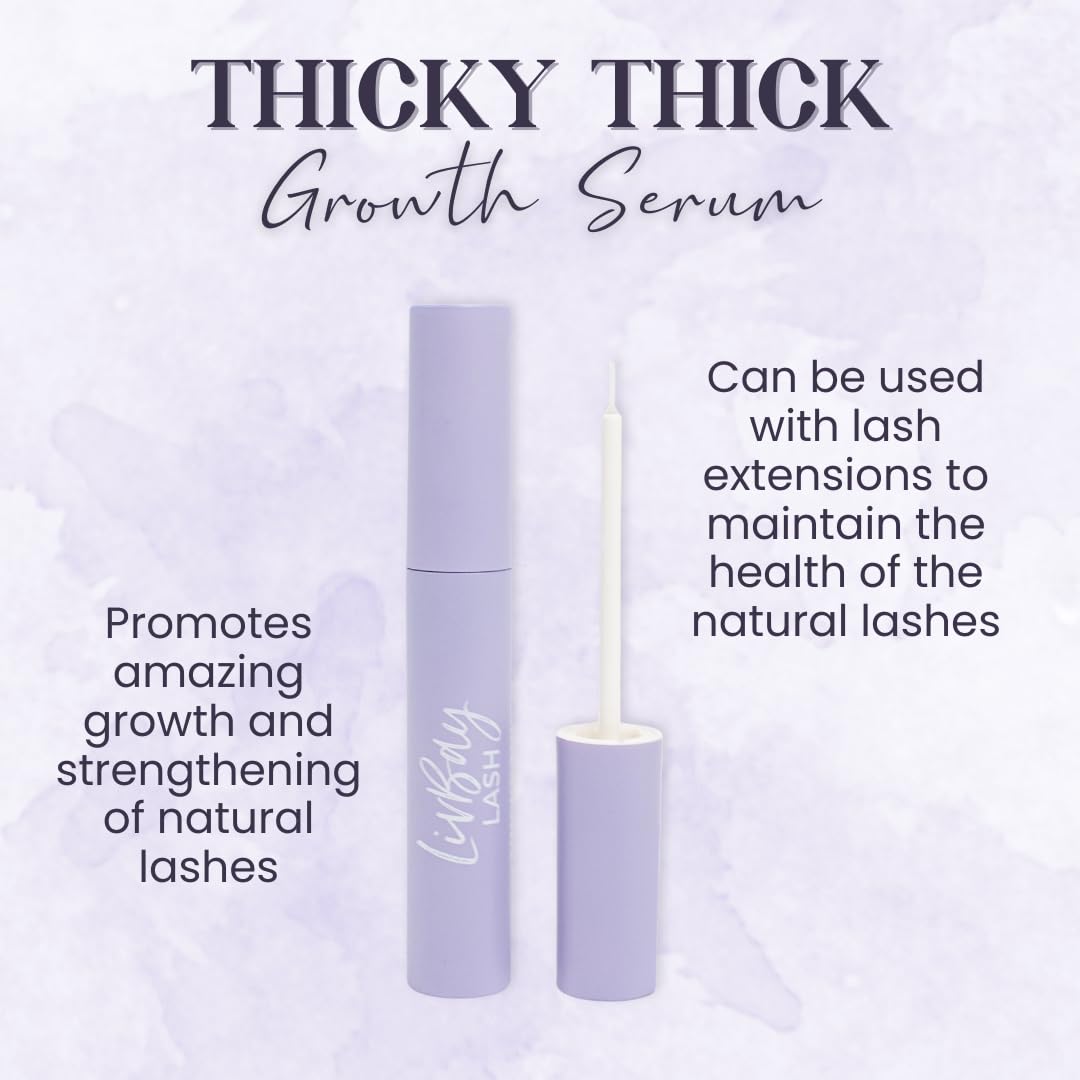 LivBay Thicky Thick Growth Serum - Eyelash Enhancing Serum for Fuller Longer and Thicker Lashes