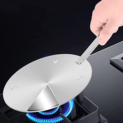 Heat Diffuser Induction Adapter Plate for Gas Electronic Stove, NISPOTDOR Induction Converter Disk Simmer Plate with Detachable Handle for Milk Coffee Cookware, 11inch