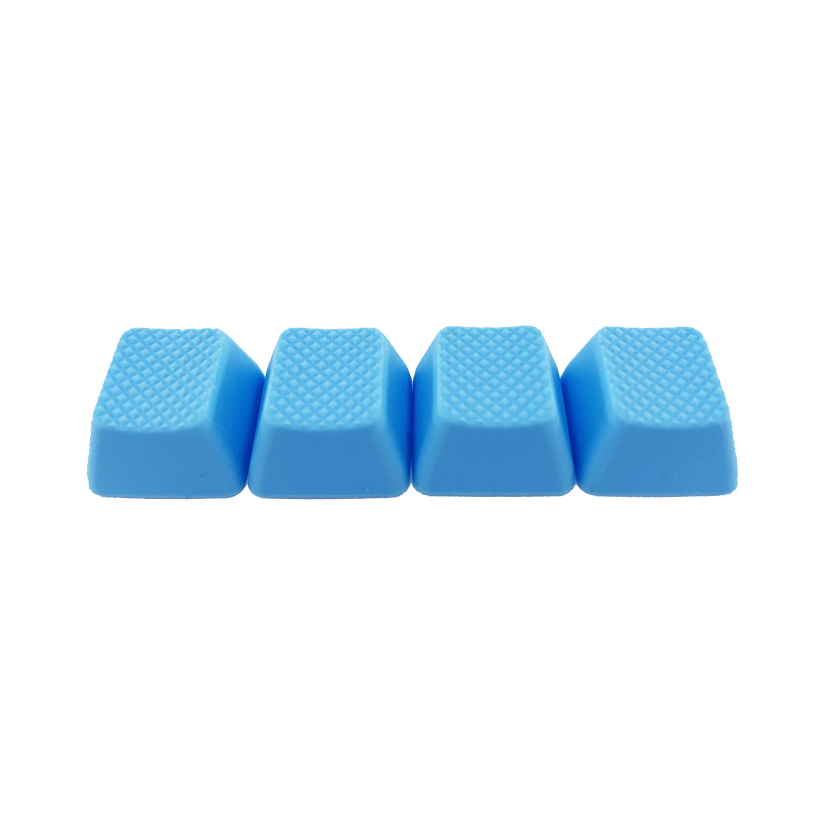 Big Chic Blank TPR Rubber Gaming Keycaps 4 Keys Set 1u for Cherry MX Mechanical Keyboards Compatible OEM (R3, Neon Blue)
