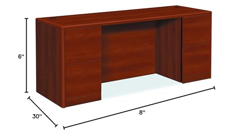 HON 10741CO 10700 Kneespace Credenza, Full Height Pedestals, 72w x 24d x 29 1/2h, Cognac