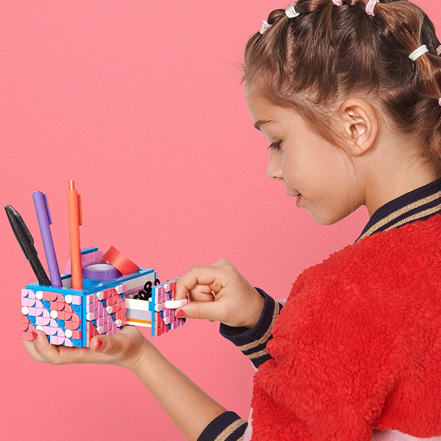 LEGO DOTS Desk Organizer 41907 DIY Craft Decorations Kit for Kids who Like Designing and Redesigning Their Own Room Decor Items to Use, Makes a Fun and Inspirational Gift (405 Pieces)