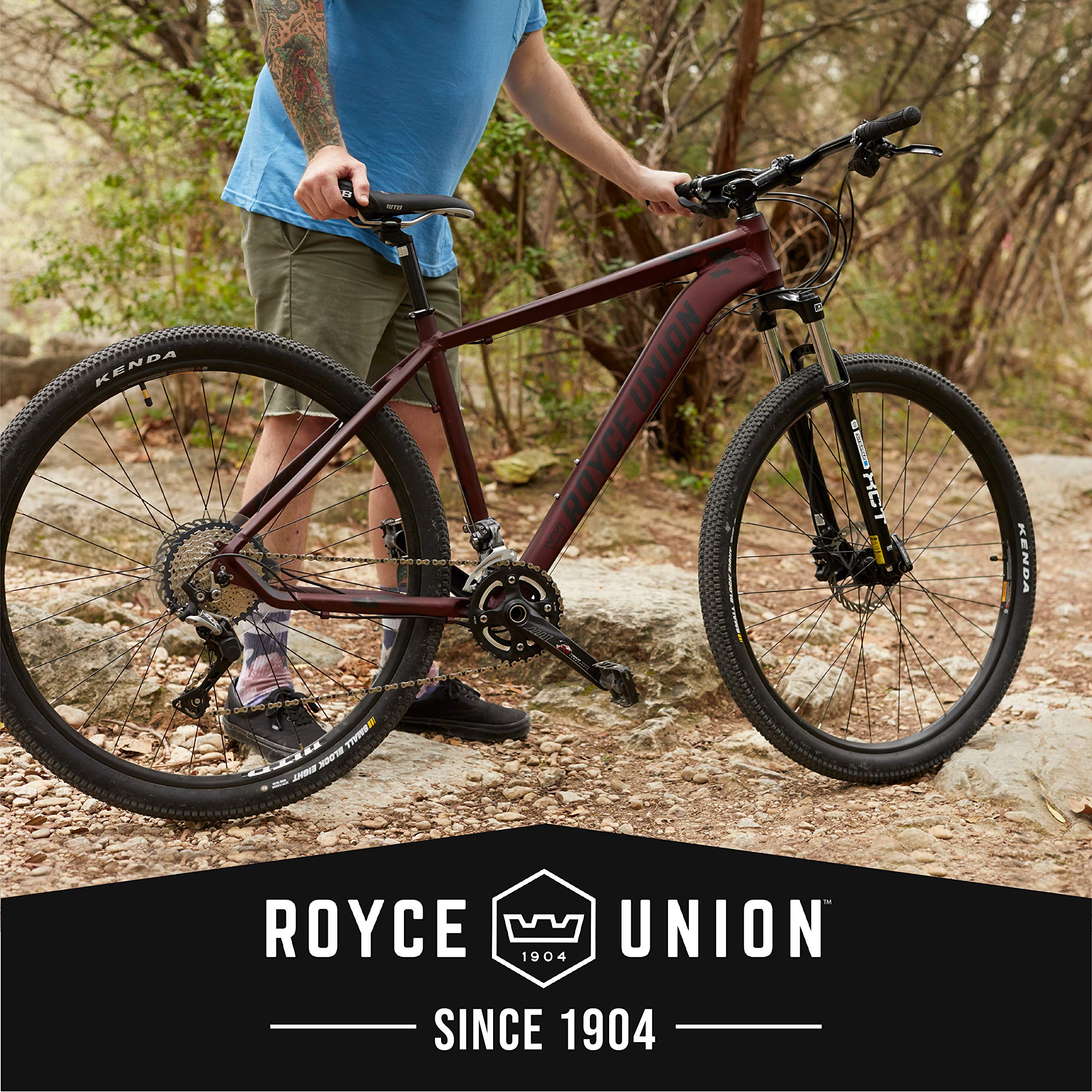 ROYCE UNION RHT Lightweight Aluminum Mountain Bike (Wine), 15 Inch Frame, 22 Speed Shimano Drivetrain, 29" Wheels