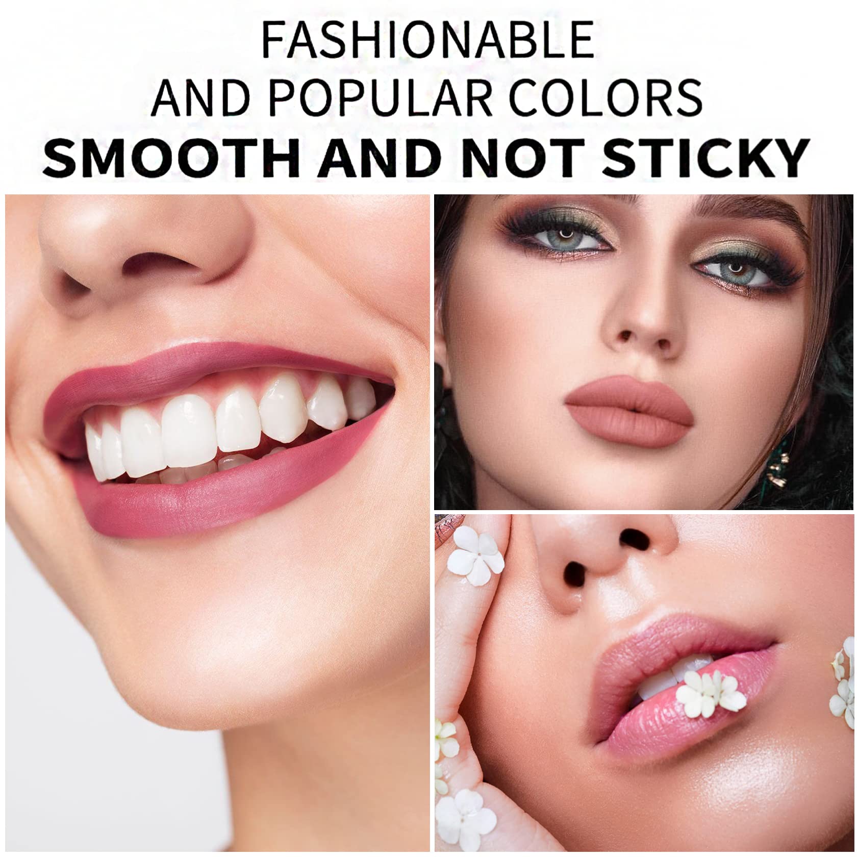 BKPPLZP 6PCS Matte Liquid Lipstick Sets,Nude Lip Stain,Lasting Waterproof Matte Lipstick Set,Non-Stick Cup,Fade-Free Lip Gloss Set ,Ladides Long wear Lip Makeup Lipstick Set(SetB